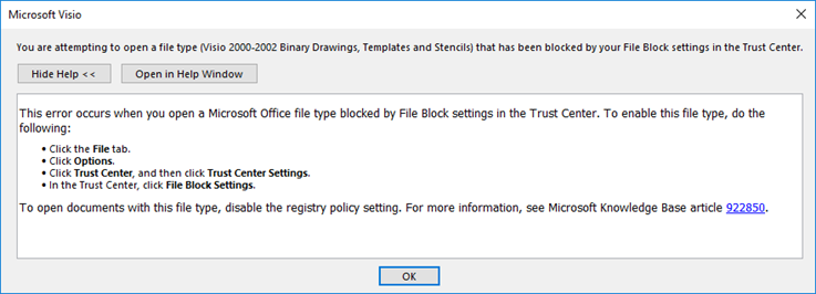 Visio 2016, can't open files and stencils from older versions ... Visio 2016, can't open files and stencils from older versions ...